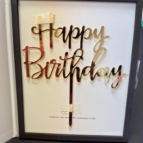 CC Town | Party Supplies | Cc Town Deluxe Gold Happy Birthday Cake ...